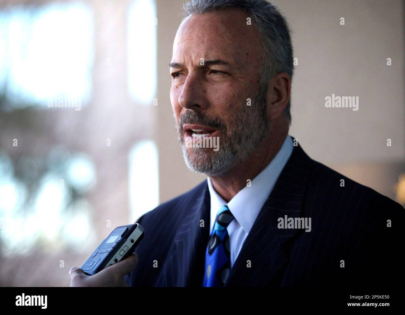 Clark County District Attorney Steve Wolfson speaks with media after a ...
