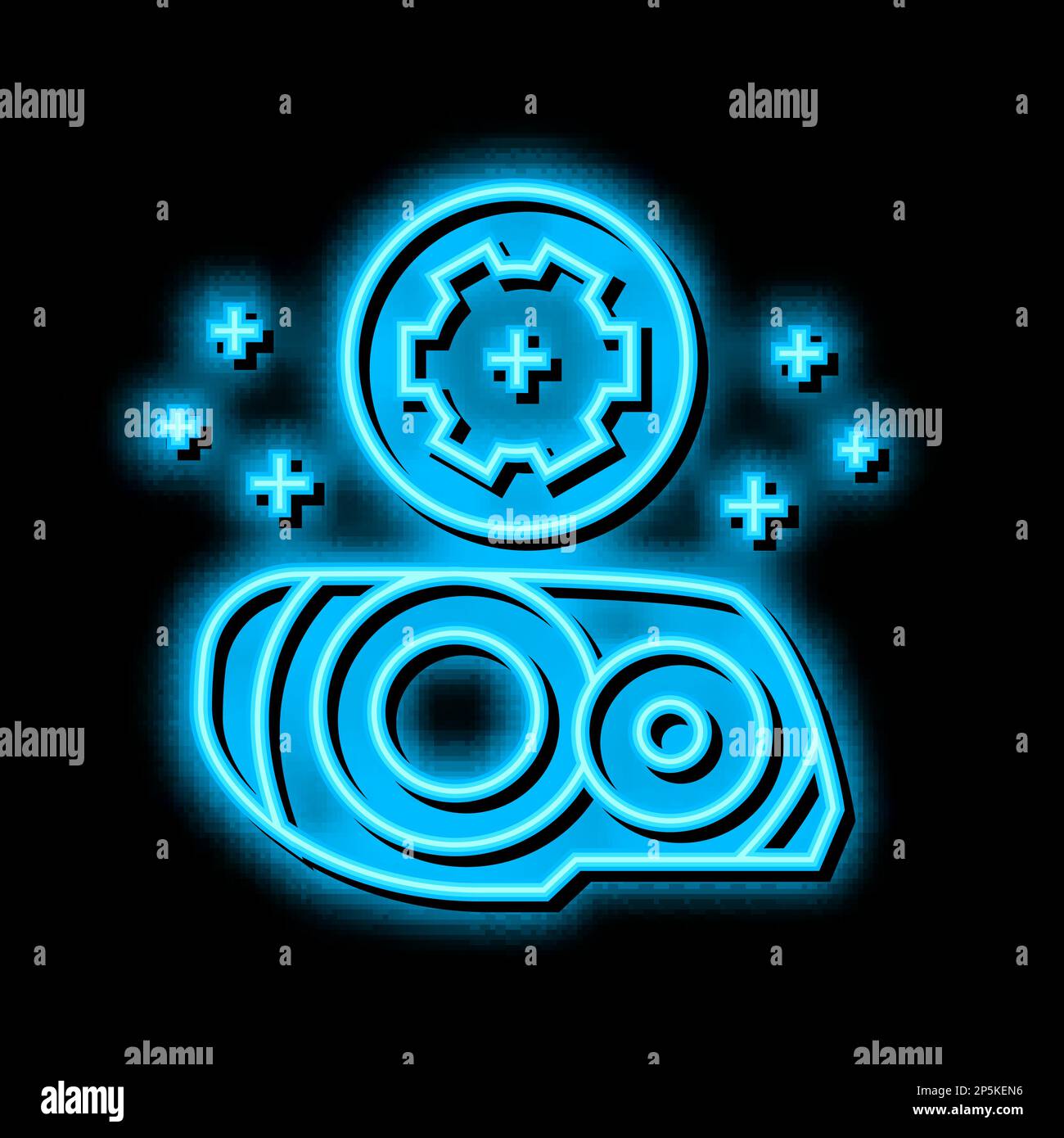 plastic headlight restoration neon glow icon illustration Stock Vector ...
