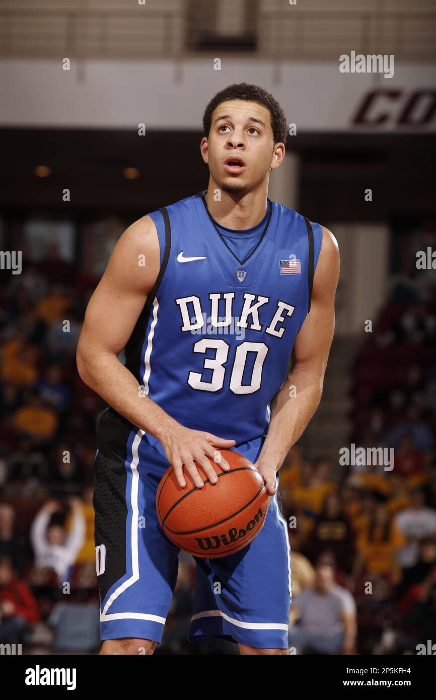 Seth Curry of the Duke Blue Devils in action against the Boston College ...