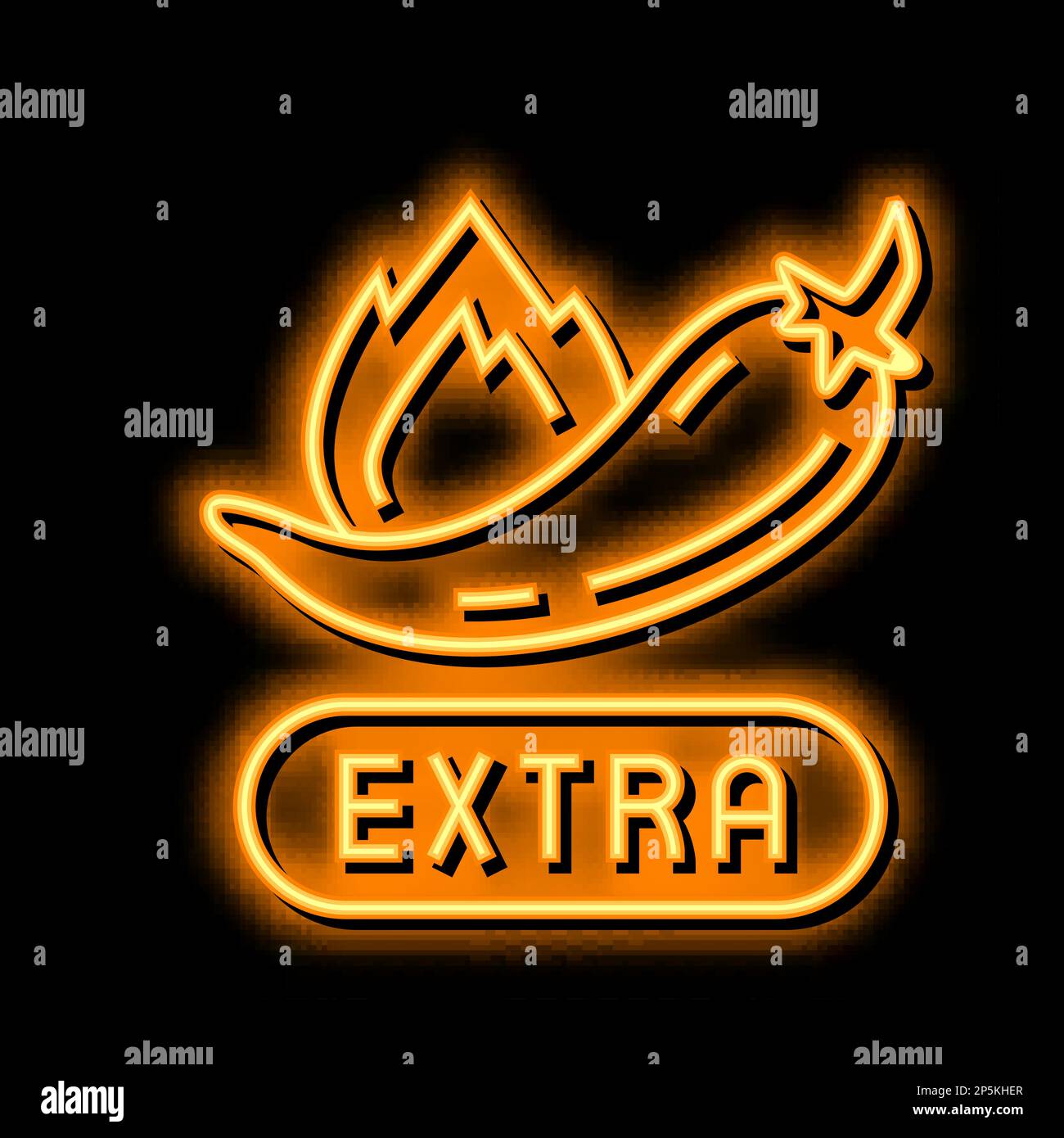 spicy level extra neon glow icon illustration Stock Vector Image & Art ...