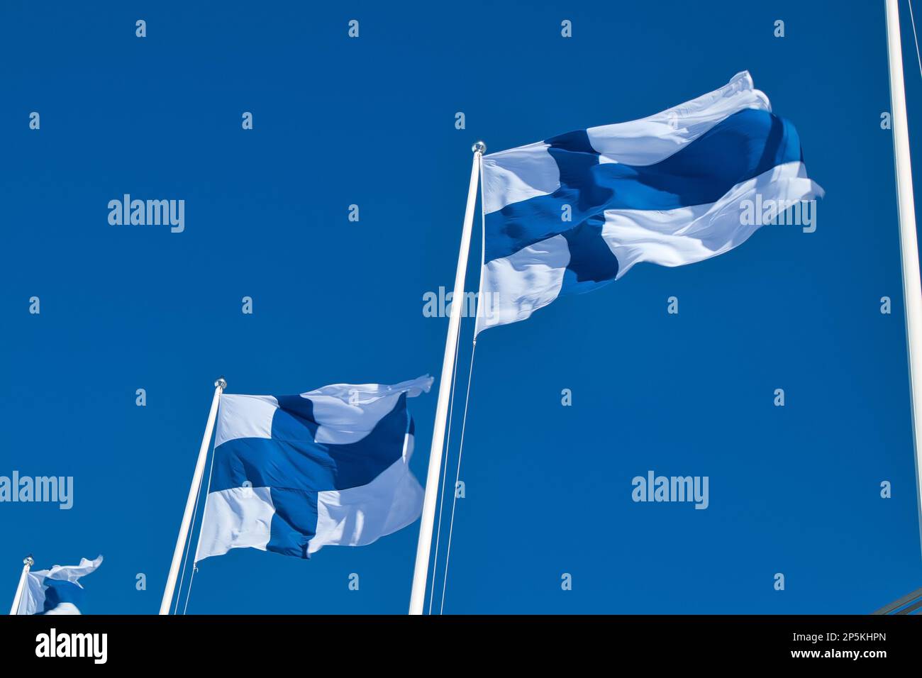 Waving finnish flags hi-res stock photography and images - Alamy