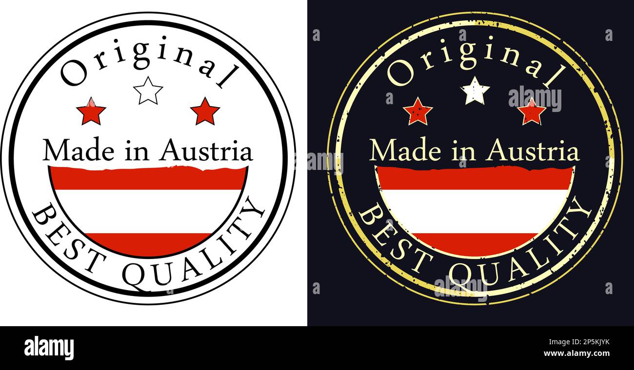 Round labels with flag, original best quality. Vector illustration of ...