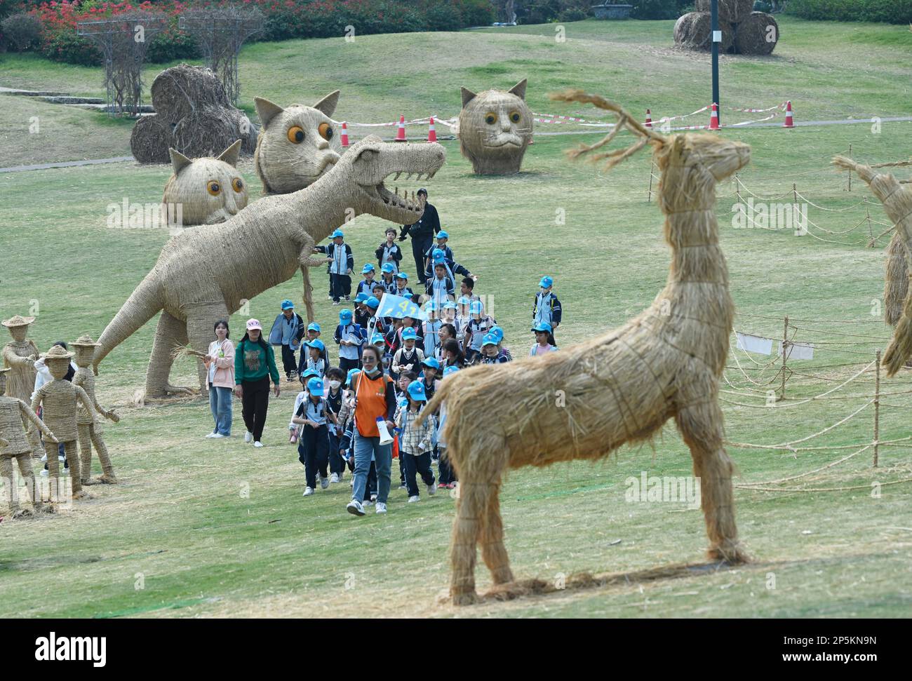 NANNING, CHINA - MARCH 6, 2023 - Visitors view cute animals made of ...