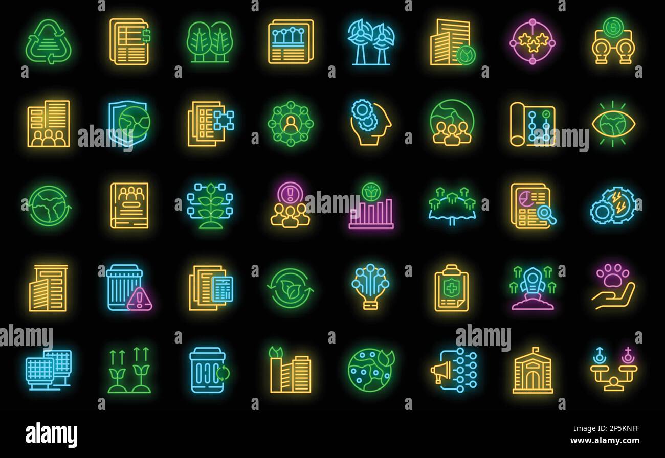 Environment social governence icons set outline vector. Esg corporate ...