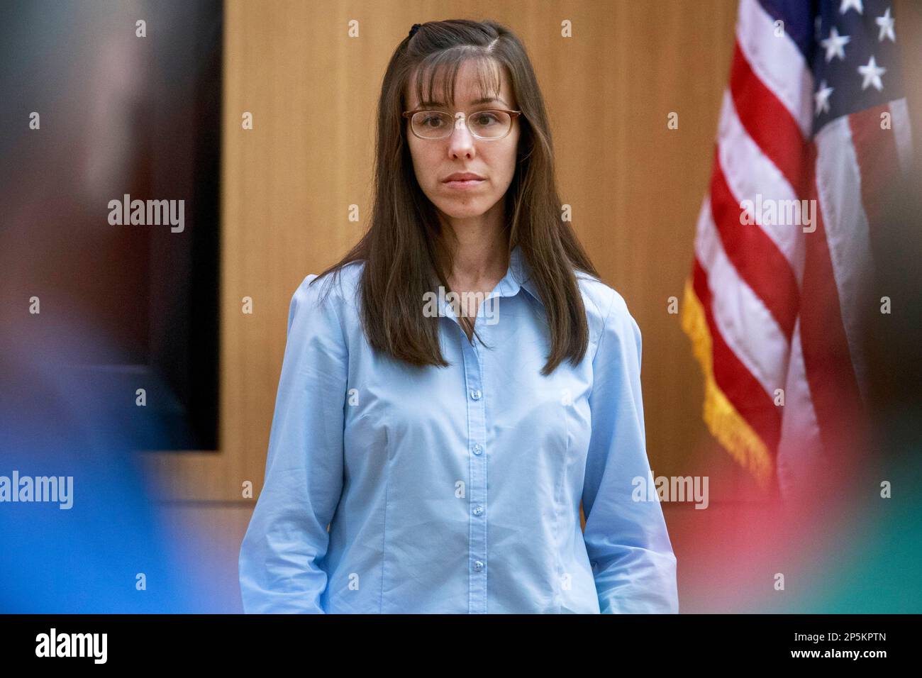 Defendant Jodi Arias gets ready to take the stand to testify during her ...