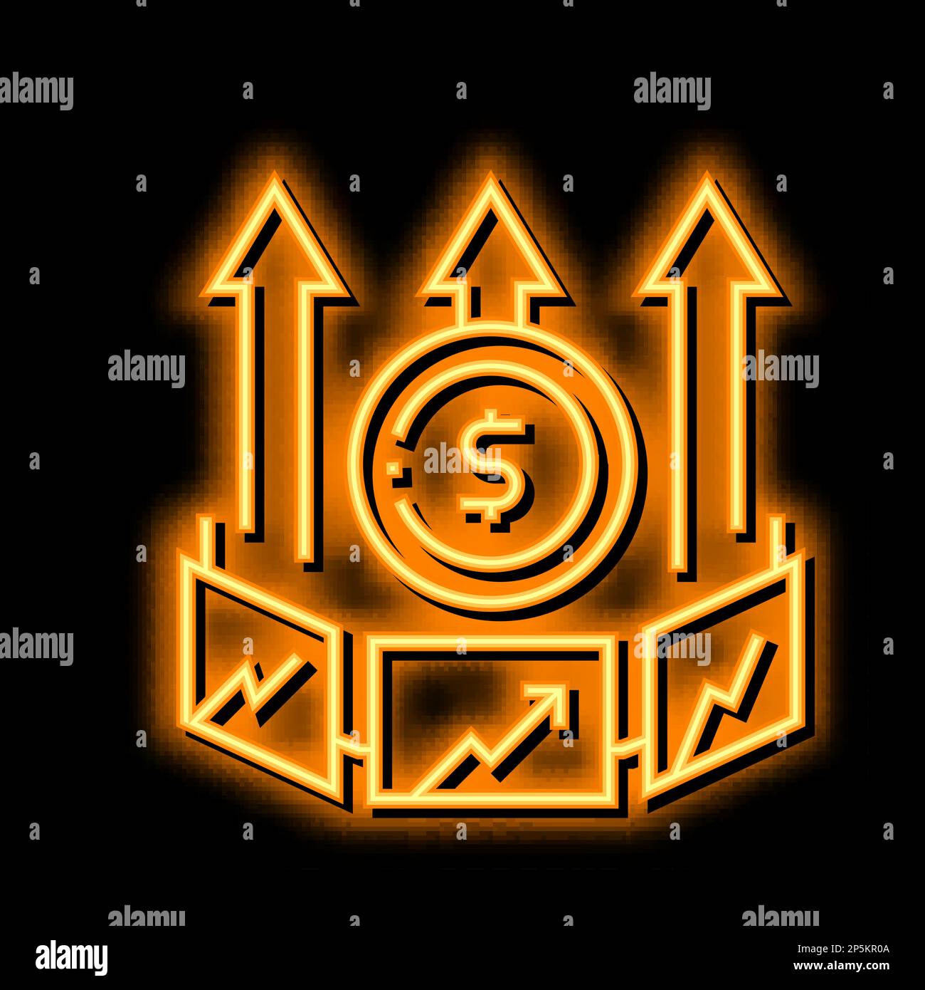 Market Inflation Neon Glow Icon Illustration Stock Vector Image And Art