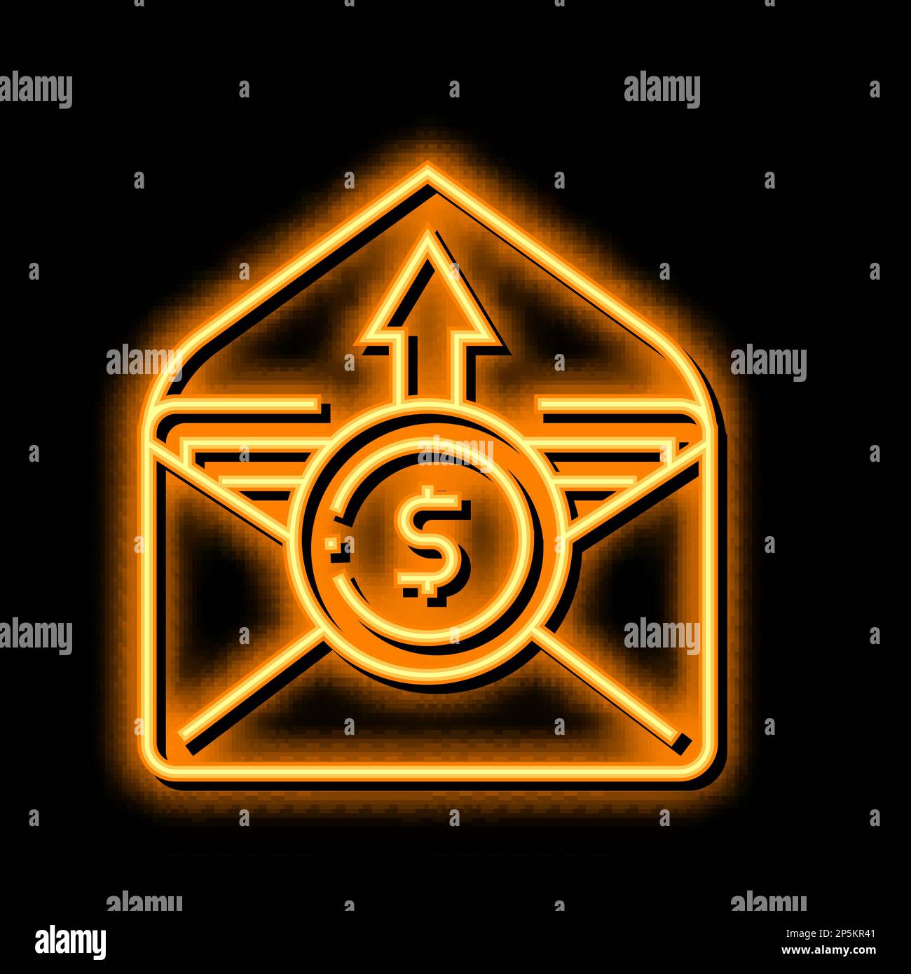 Wage Inflation Neon Glow Icon Illustration Stock Vector Image And Art Alamy