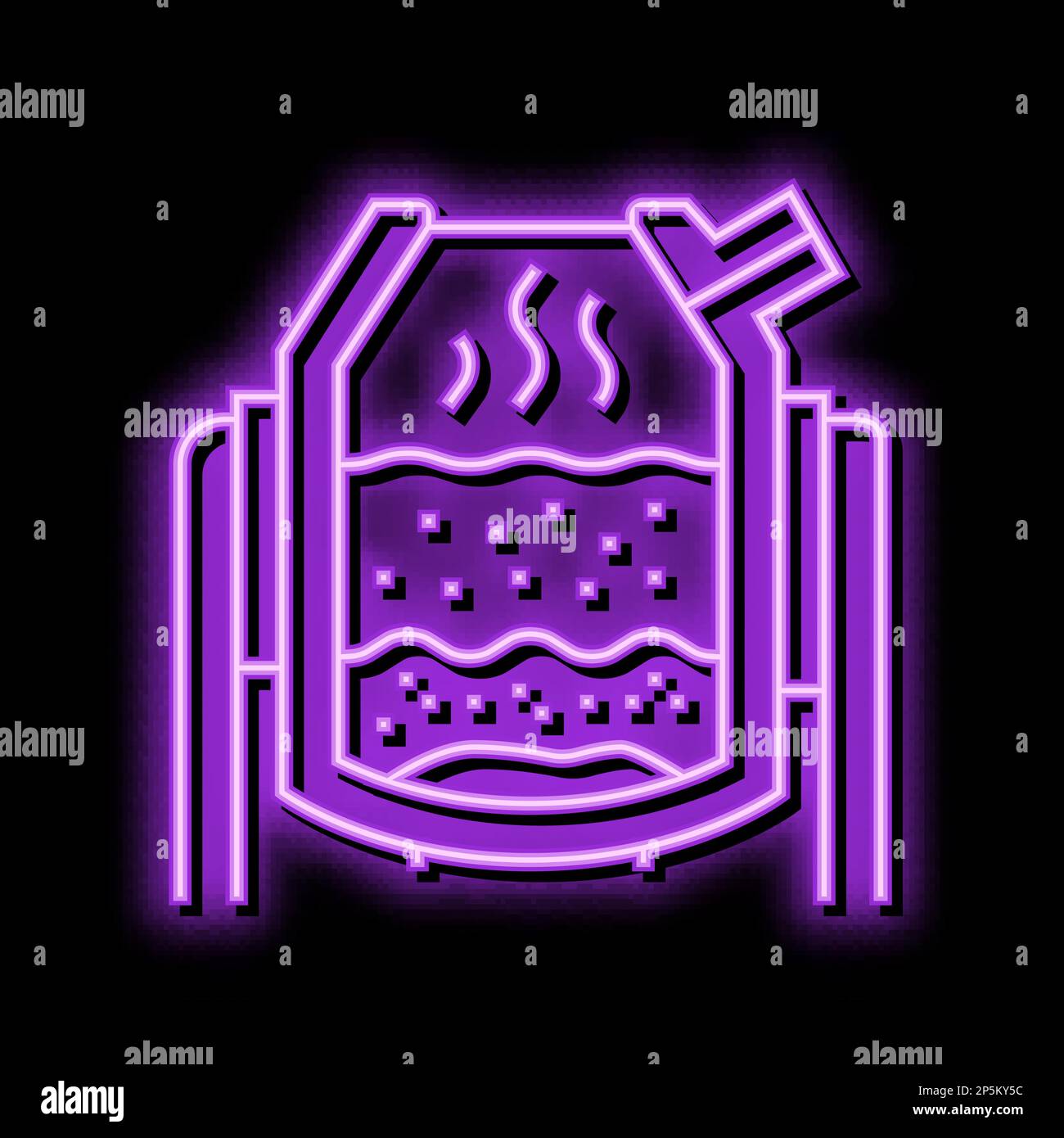 basic oxygen furnace steel production neon glow icon illustration Stock ...