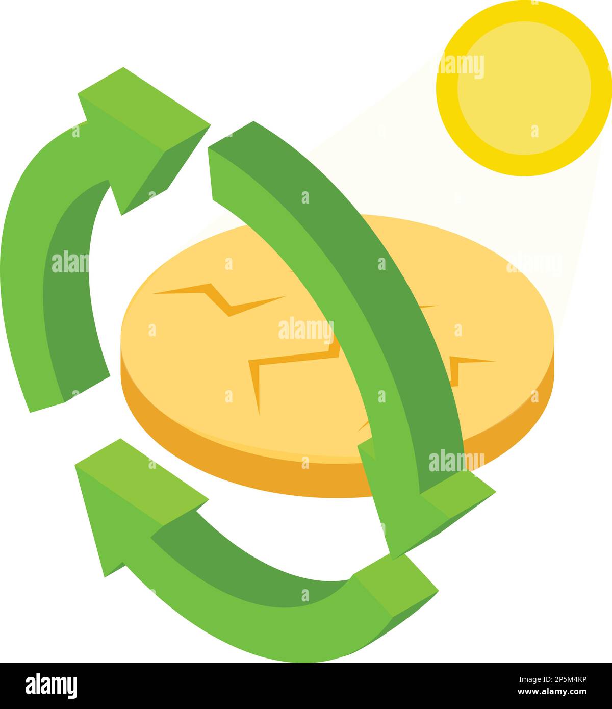 Drought icon isometric vector. Cracked ground under scorching sun ...