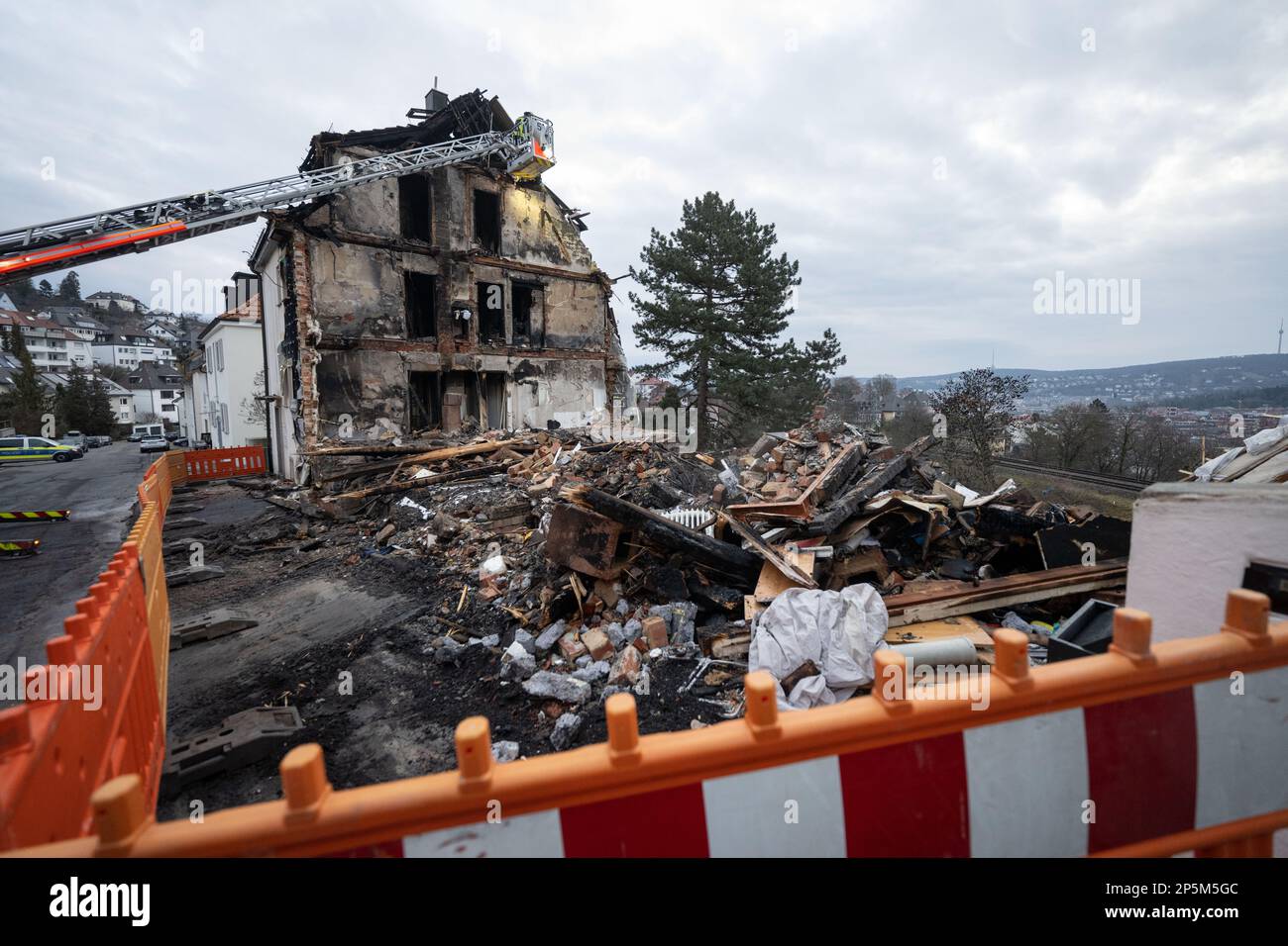 Stuttgart, Germany. 07th Mar, 2023. Debris lies at a destroyed ...