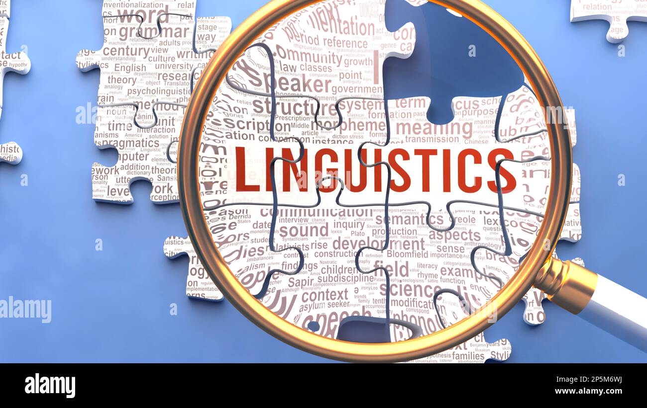 Linguistics being closely examined along with multiple vital concepts ...