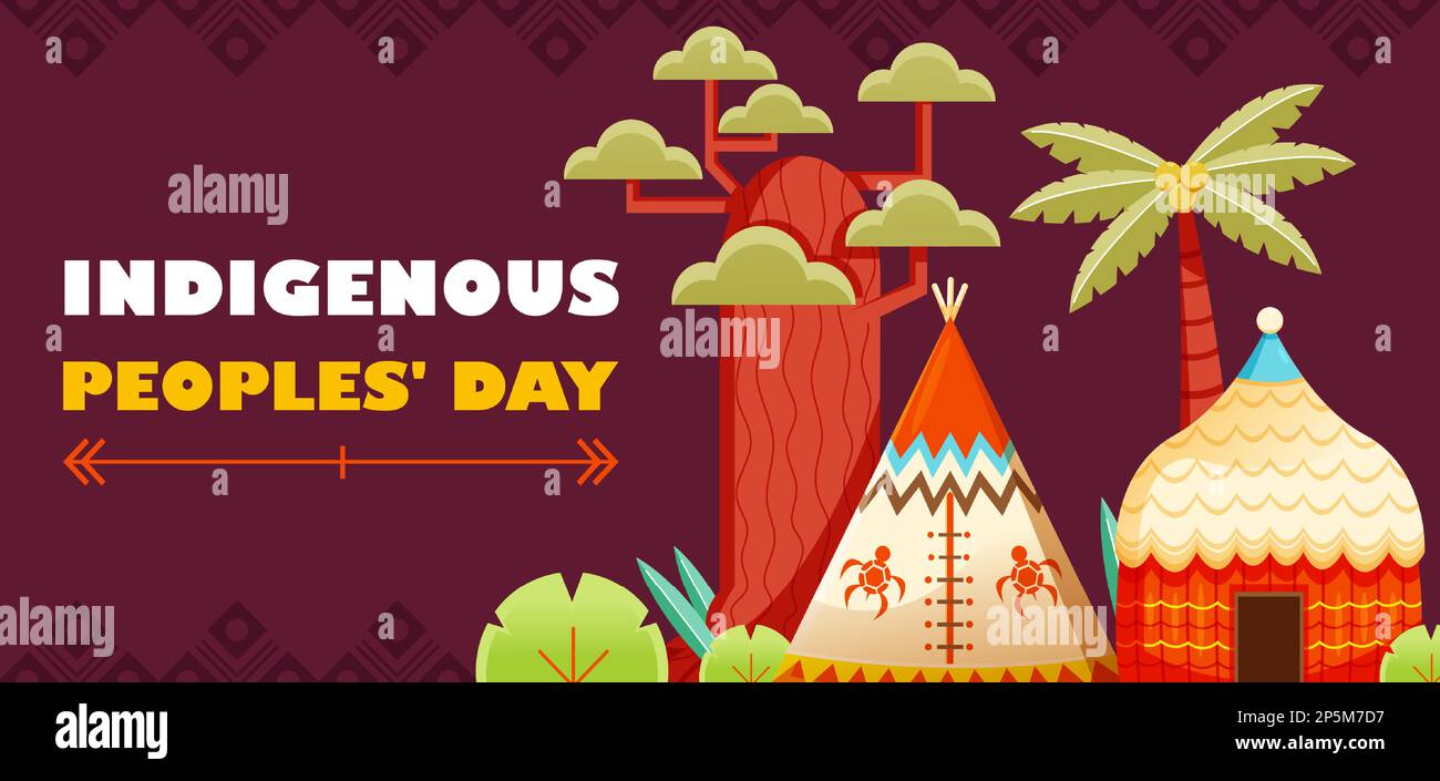 Indigenous Peoples Day, Indigenous People's House Stock Vector Image ...