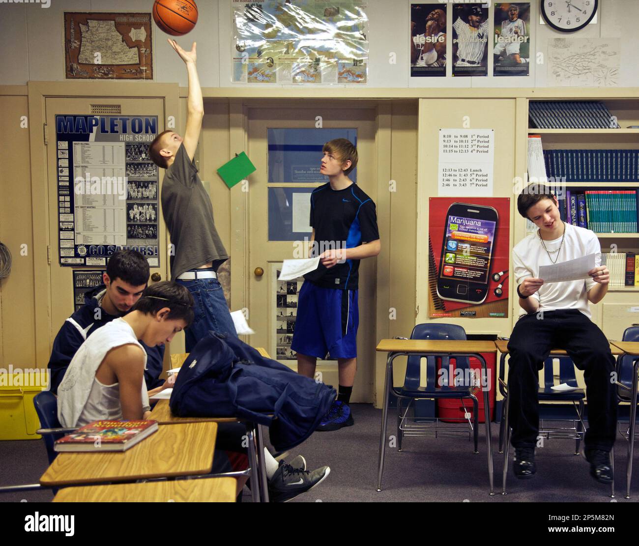 In this Jan. 10, 2013, photo, Mapleton High School student Davan ...