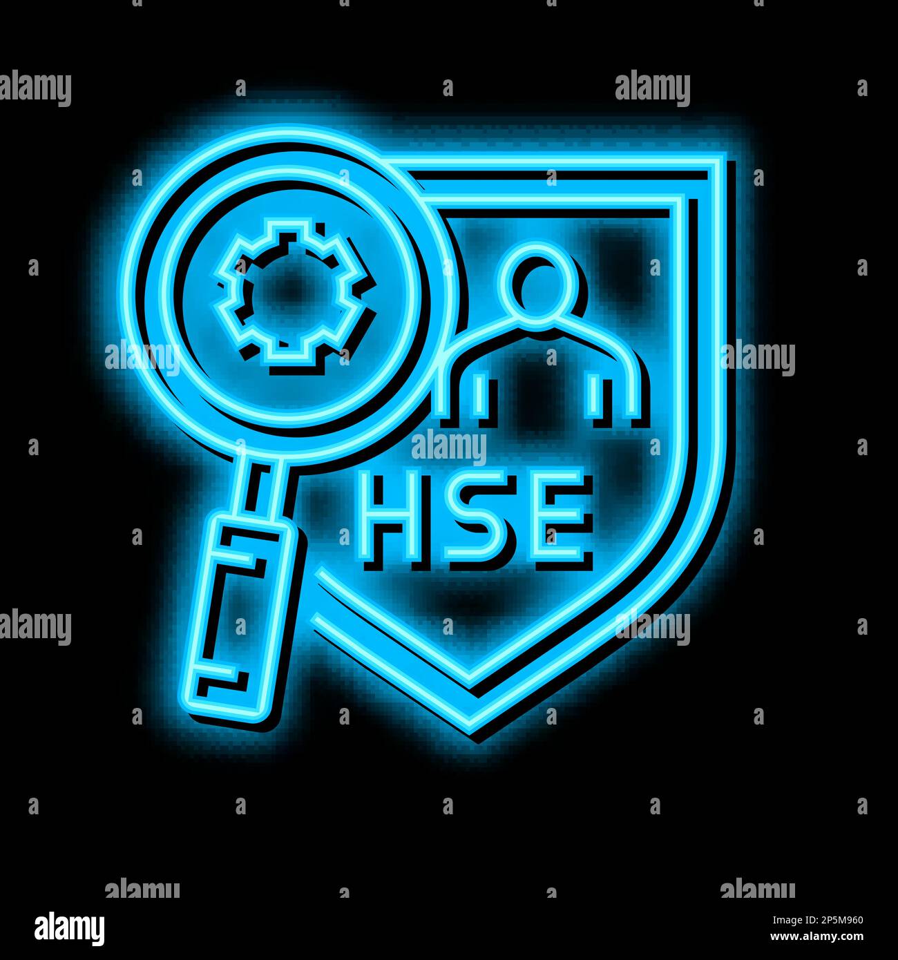 health safety environment neon glow icon illustration Stock Vector ...