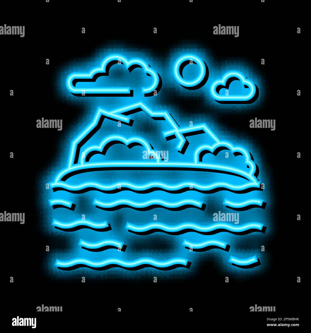 sea coast hawaii neon glow icon illustration Stock Vector Image & Art ...