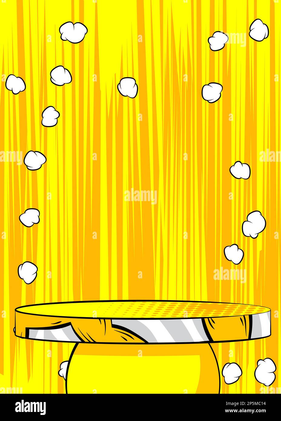 Comic Book Product Presentation Scene. Advertising podium. Pop art ...