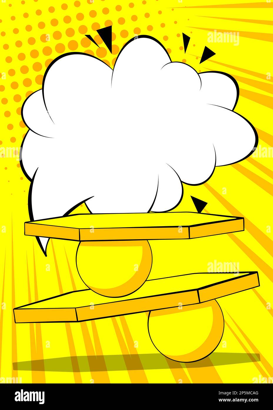 Comic Book Product Presentation Scene. Advertising podium. Pop art ...