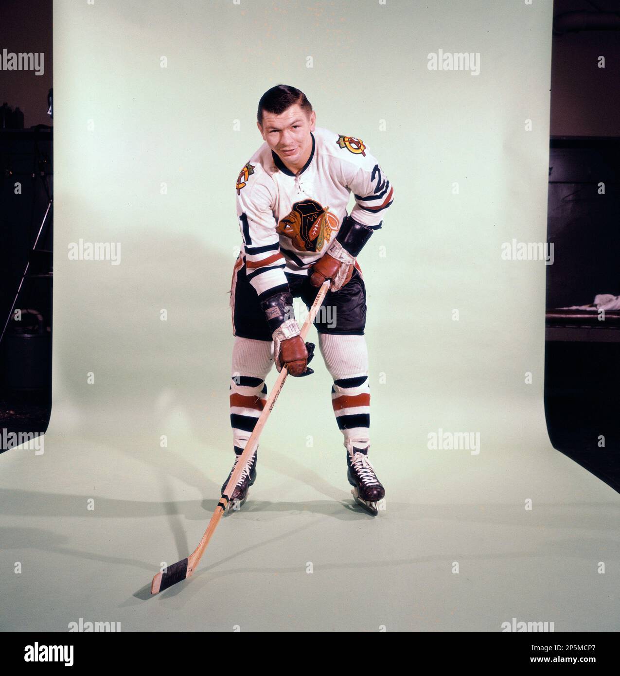 Portrait of Stan Mikita of the Chicago Blackhawks, believed to be from ...
