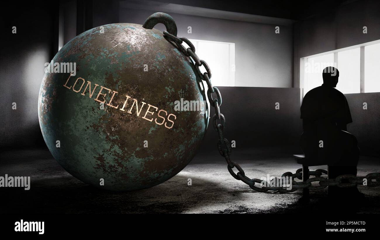 Loneliness and intimate, silent and suffering human soul. Separated ...