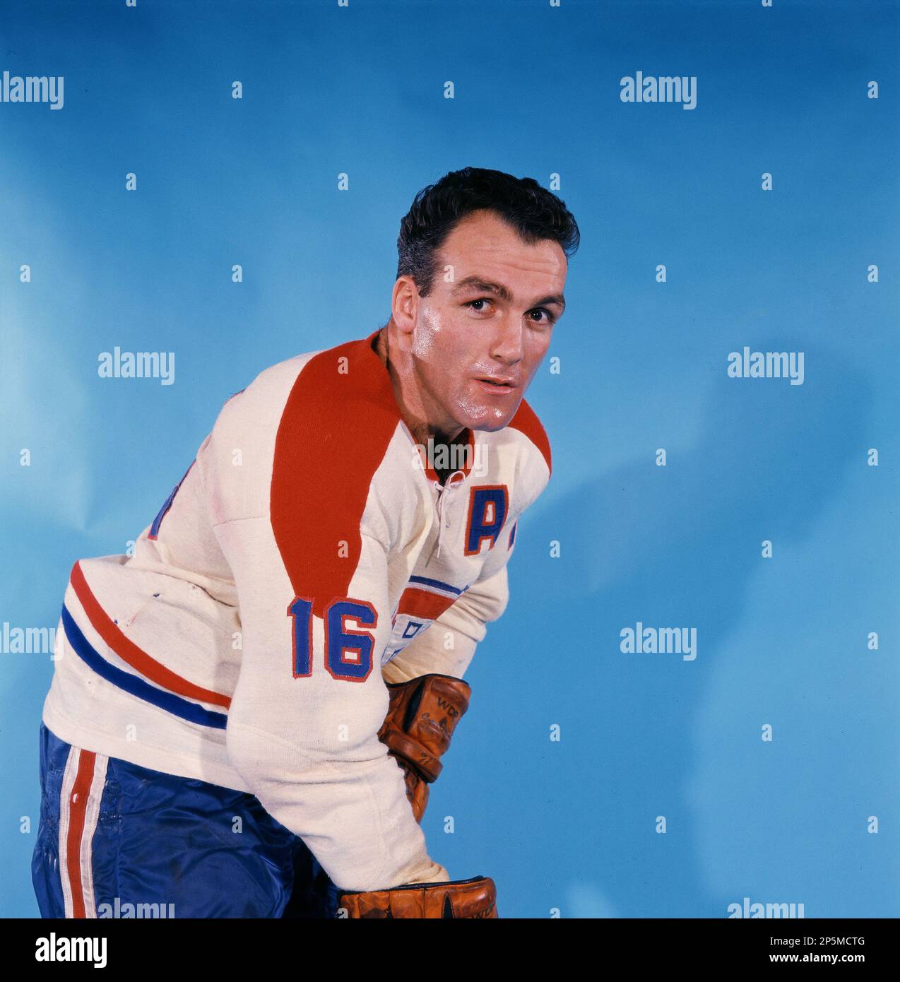 Portrait of Henri Richard of the Montreal Canadiens, believed to be ...