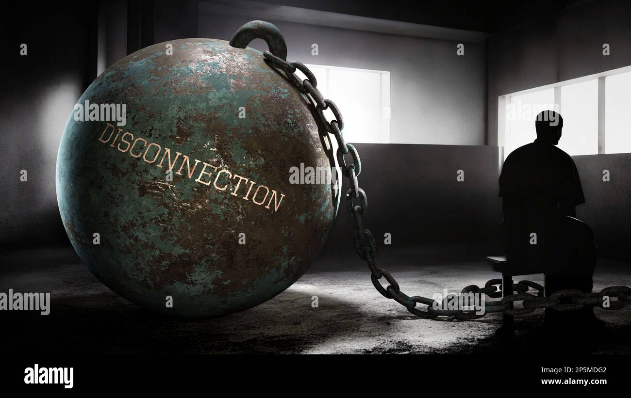 Disconnection and intimate, silent and lonely suffering human soul ...