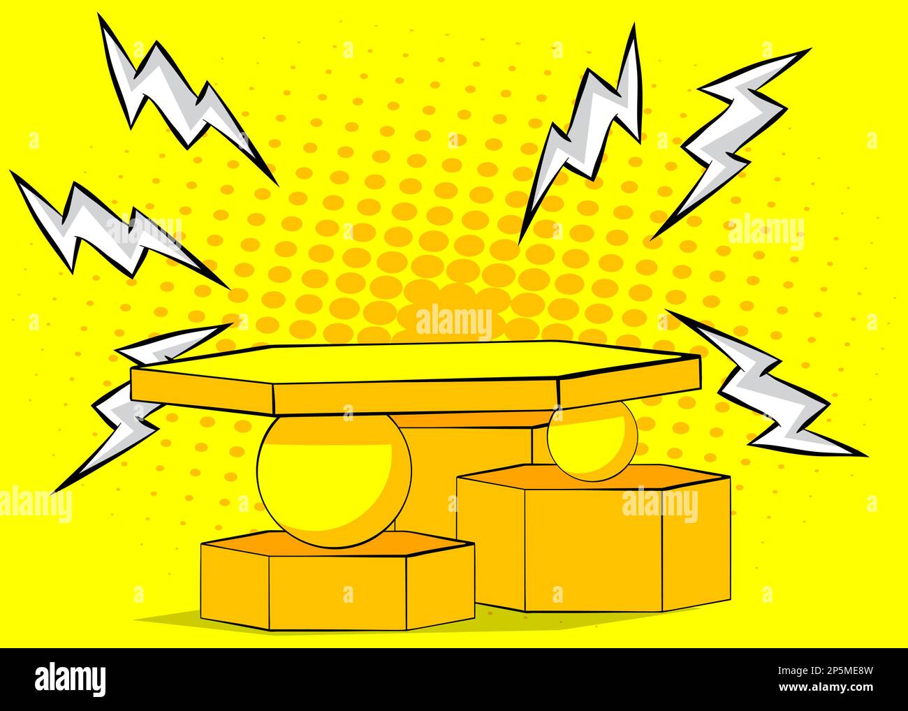 Comic Book Product Presentation Scene. Advertising podium. Pop art ...