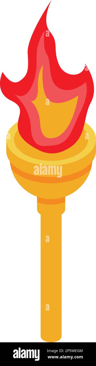 Fire torch icon isometric vector. Greek history. Culture classic Stock ...