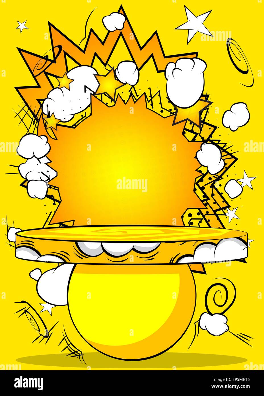 Comic Book Product Presentation Scene. Advertising podium. Pop art ...