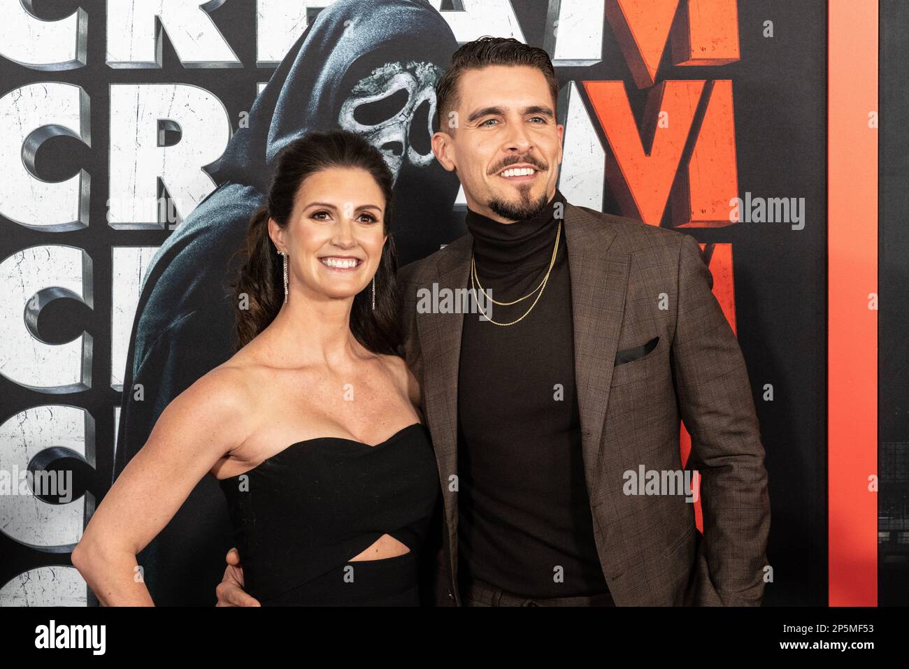 Brace Rice and Josh Segarra attend the world premiere of "Scream VI" at ...