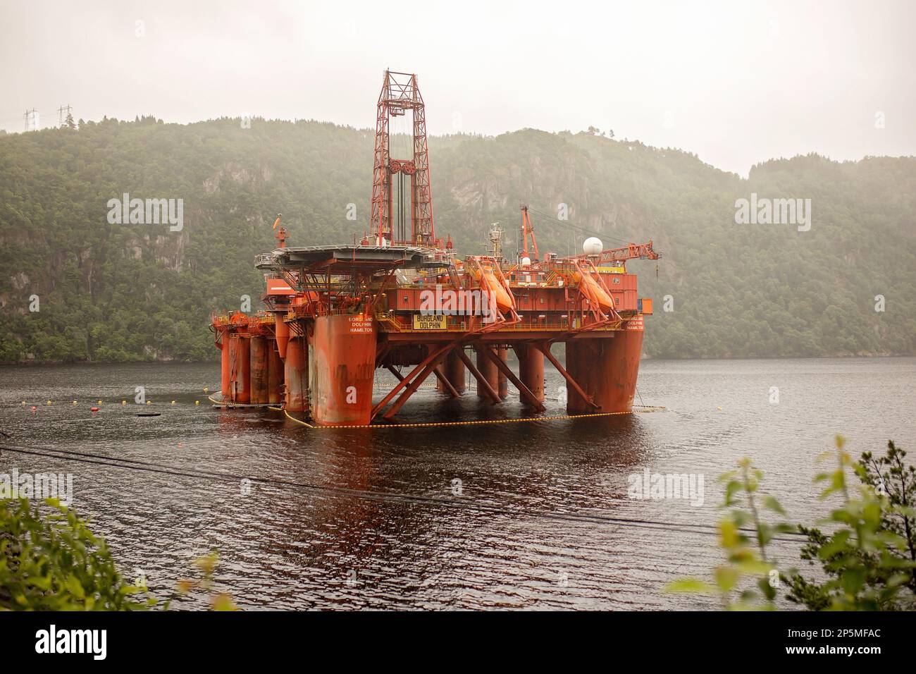 Oil platform on sea is offshore structure with facilities to drill ...