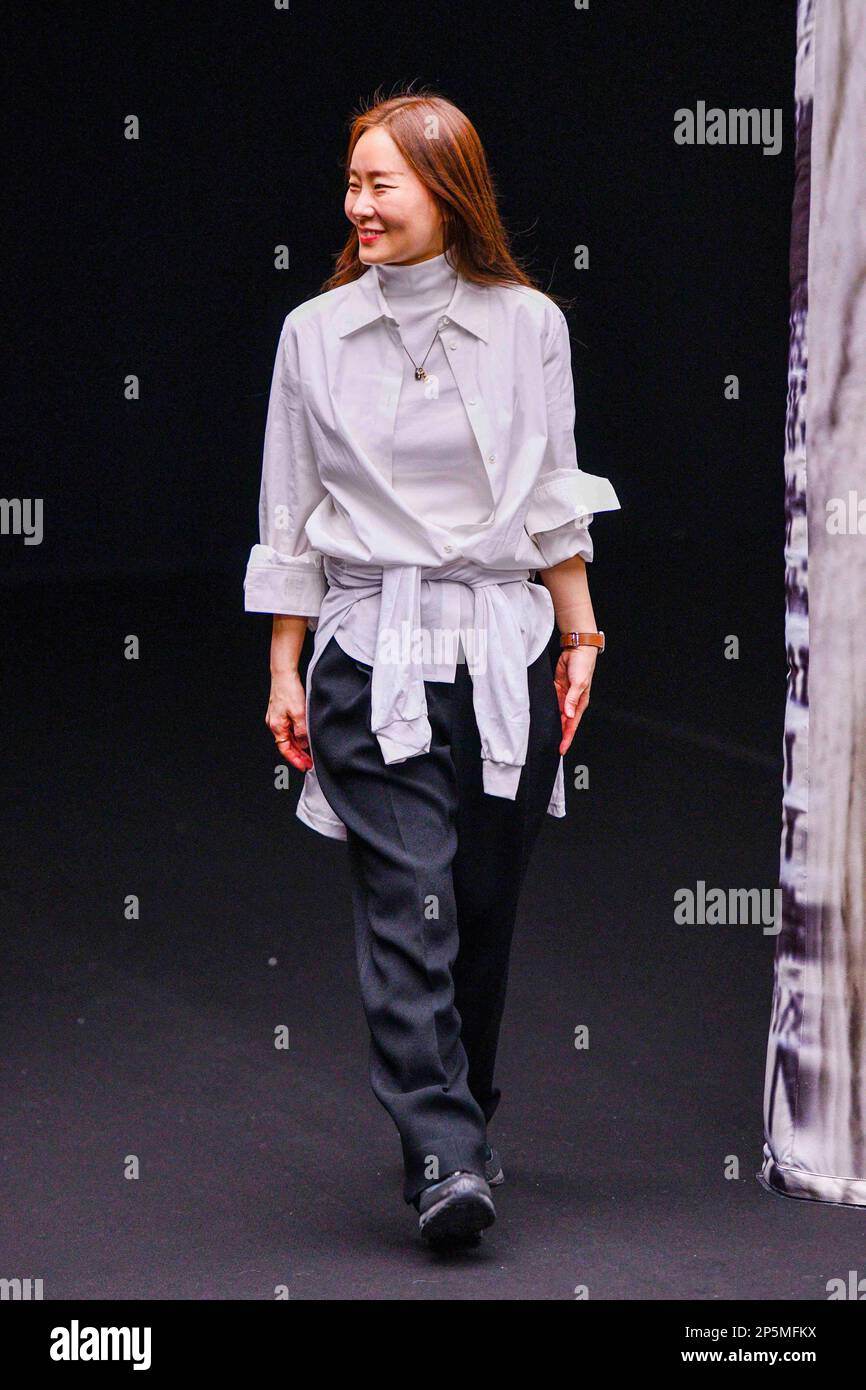 Paris, France. 05th Mar, 2023. Designer Lee Hyemee acknowledges the ...