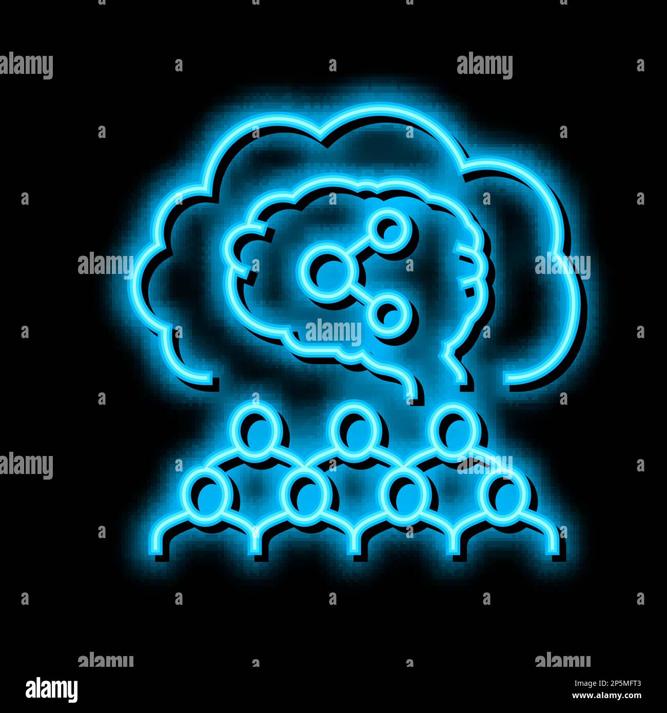 social intelligence neon glow icon illustration Stock Vector Image ...