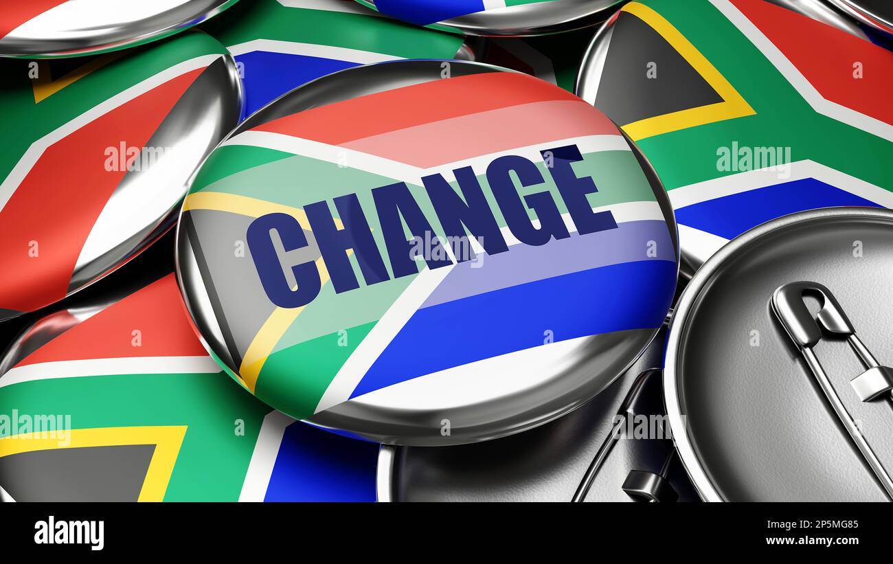 Change in South Africa - colorful handmade electoral campaign buttons ...