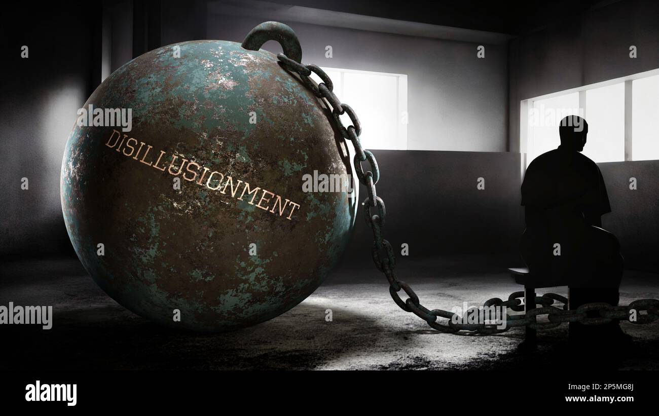 Disillusionment and intimate, silent and lonely suffering human soul ...