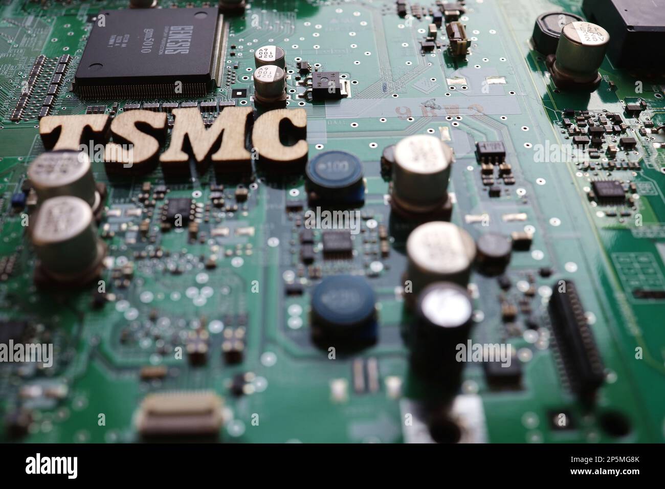 Tokyo, Japan, March 2023.An image of TSMC, a Taiwanese semiconductor ...