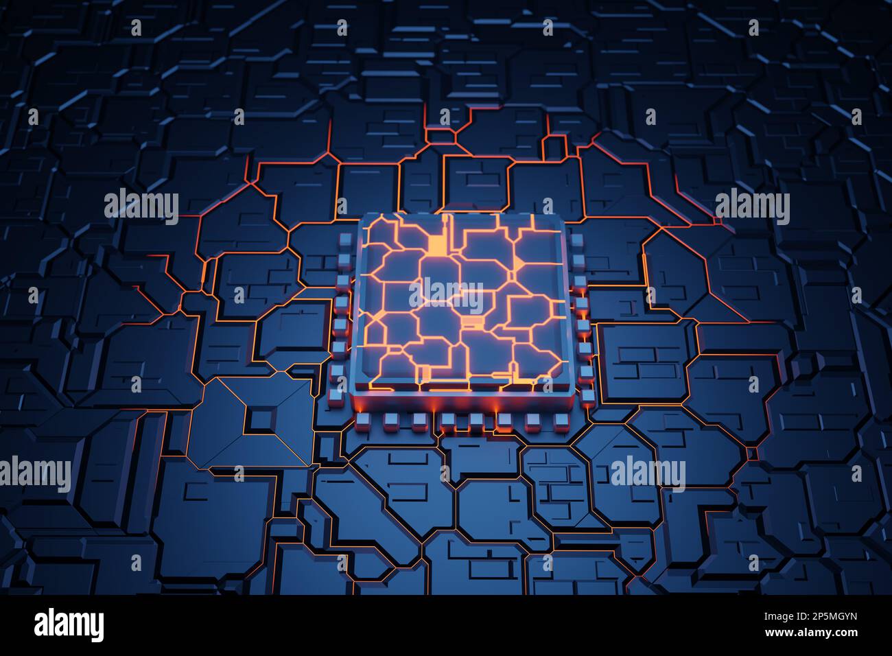 CPU overheating by big data. A computer processor with millions of ...
