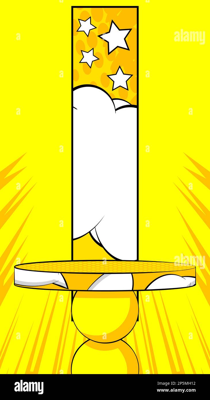 Comic Book Product Presentation Scene. Advertising podium. Pop art ...