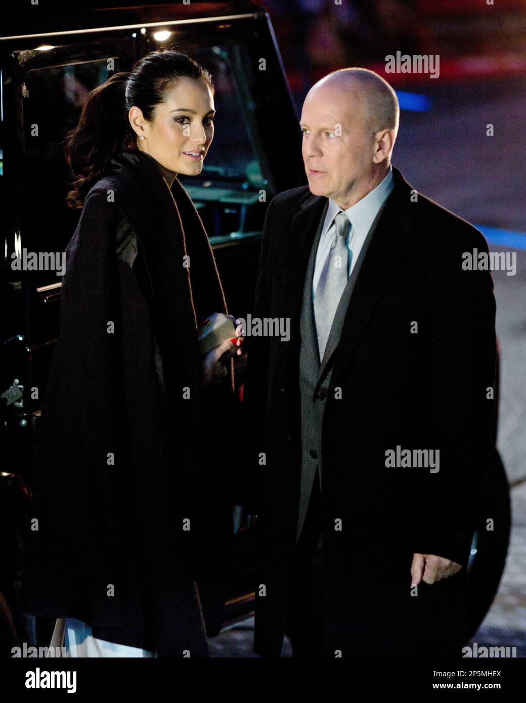 In this picture made available Tuesday Feb. 5, 2013, US actor Bruce ...