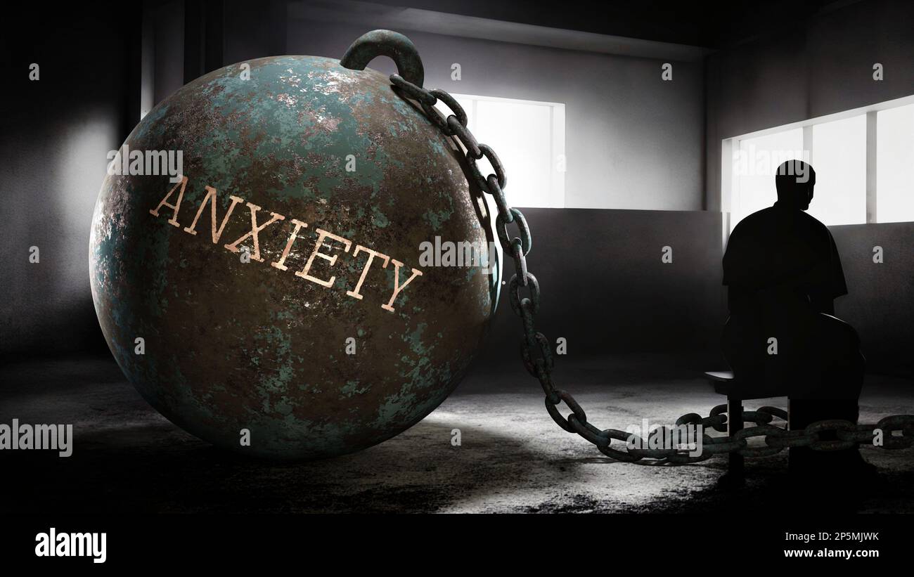 Anxiety and intimate, silent and lonely suffering human soul. Person ...