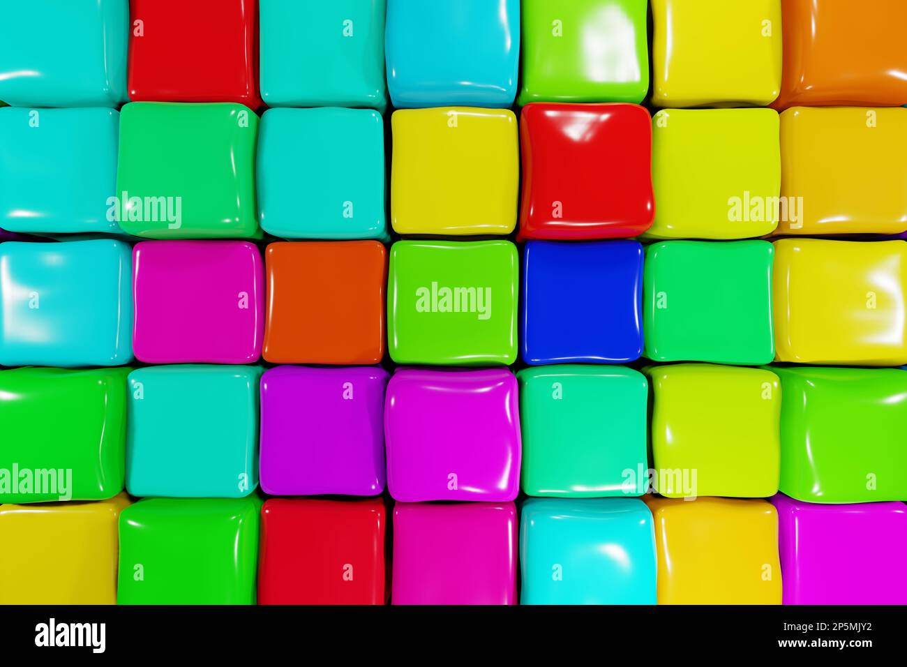 Abstract background with soft colored cubes. Jelly colorful cubes ...