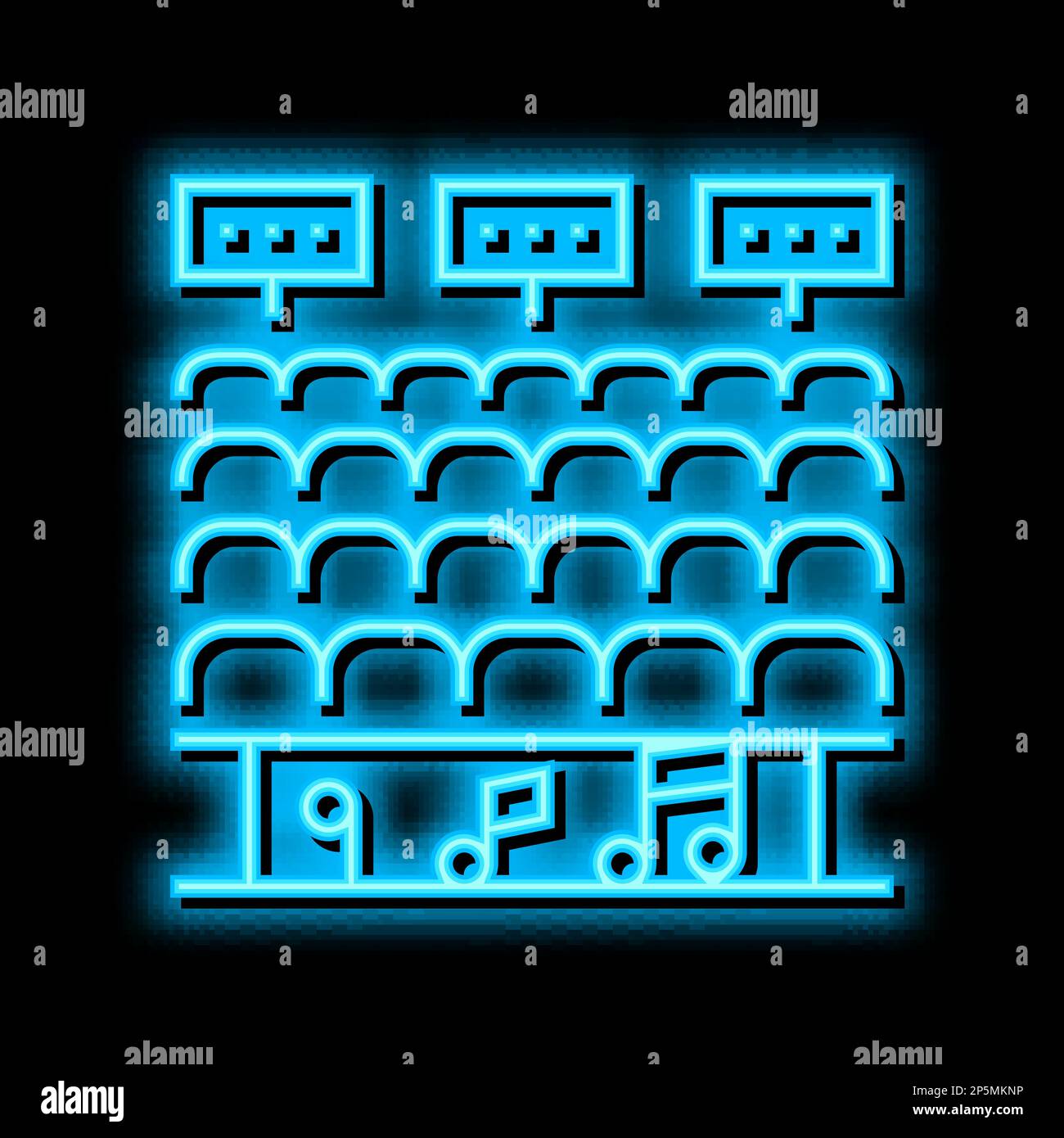 tribune for audience on concert neon glow icon illustration Stock ...