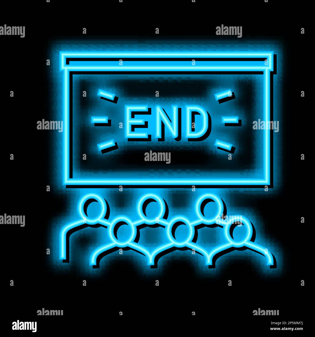 movie end in cinema neon glow icon illustration Stock Vector Image ...