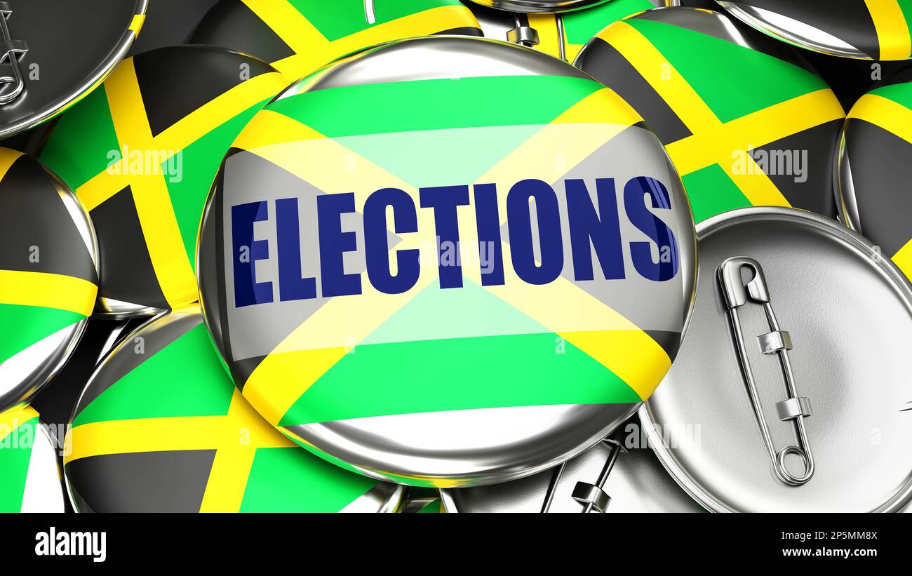 Jamaica and elections handmade electoral pinback buttons for ...