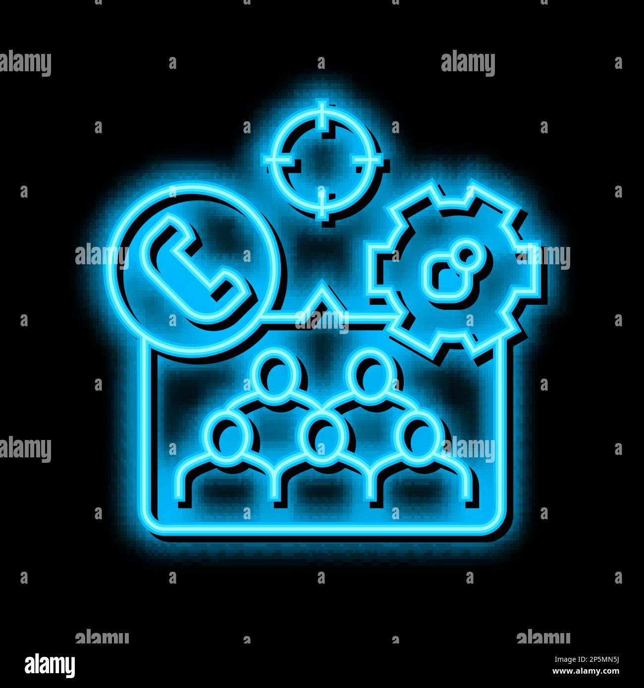crm target advertisement neon glow icon illustration Stock Vector Image ...