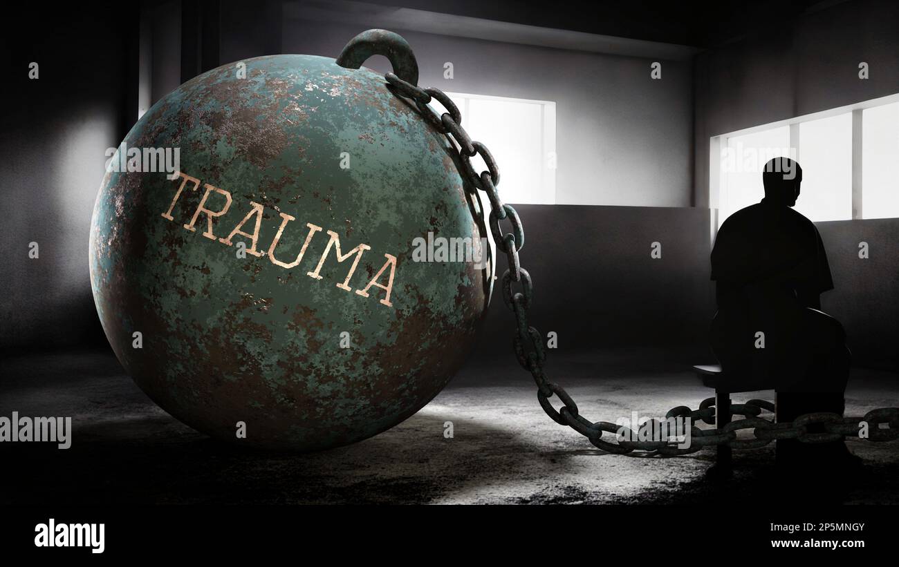Trauma and intimate, silent and lonely suffering human soul. Person ...