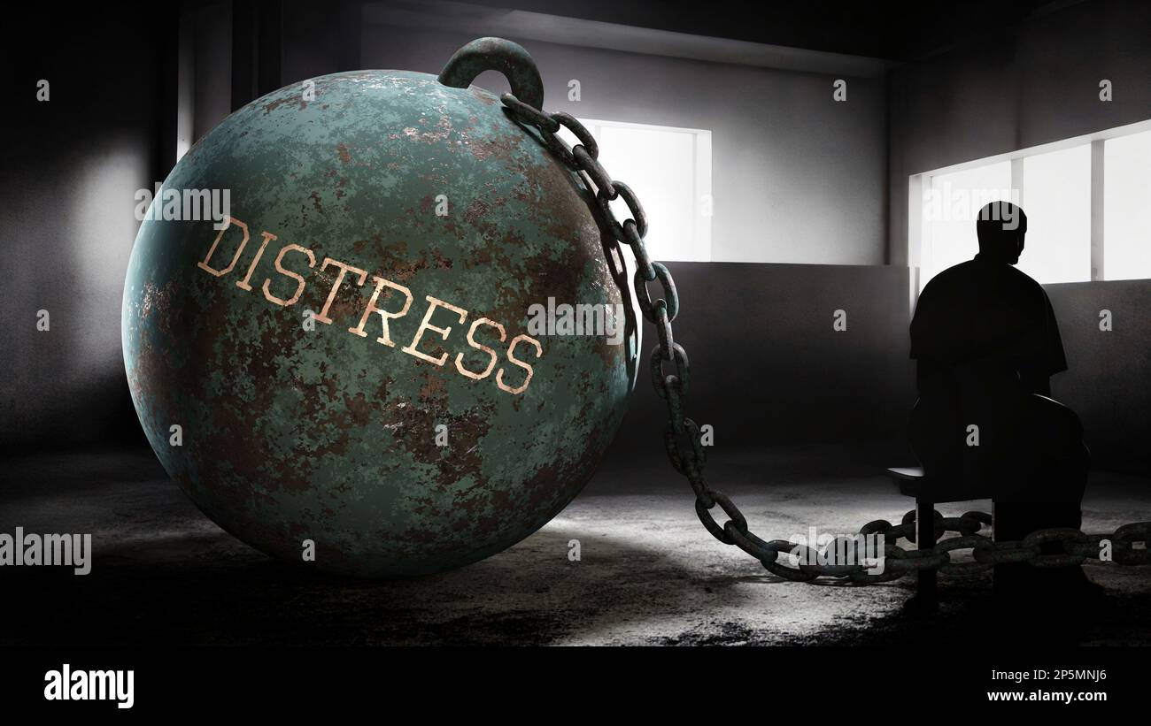 Distress and intimate, silent and lonely suffering human soul. Person ...