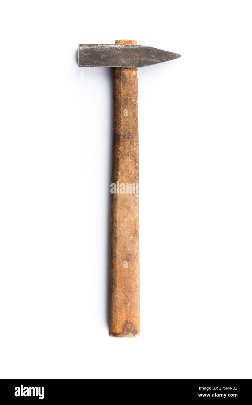 Old vintage hammer isolated on white background Stock Photo - Alamy