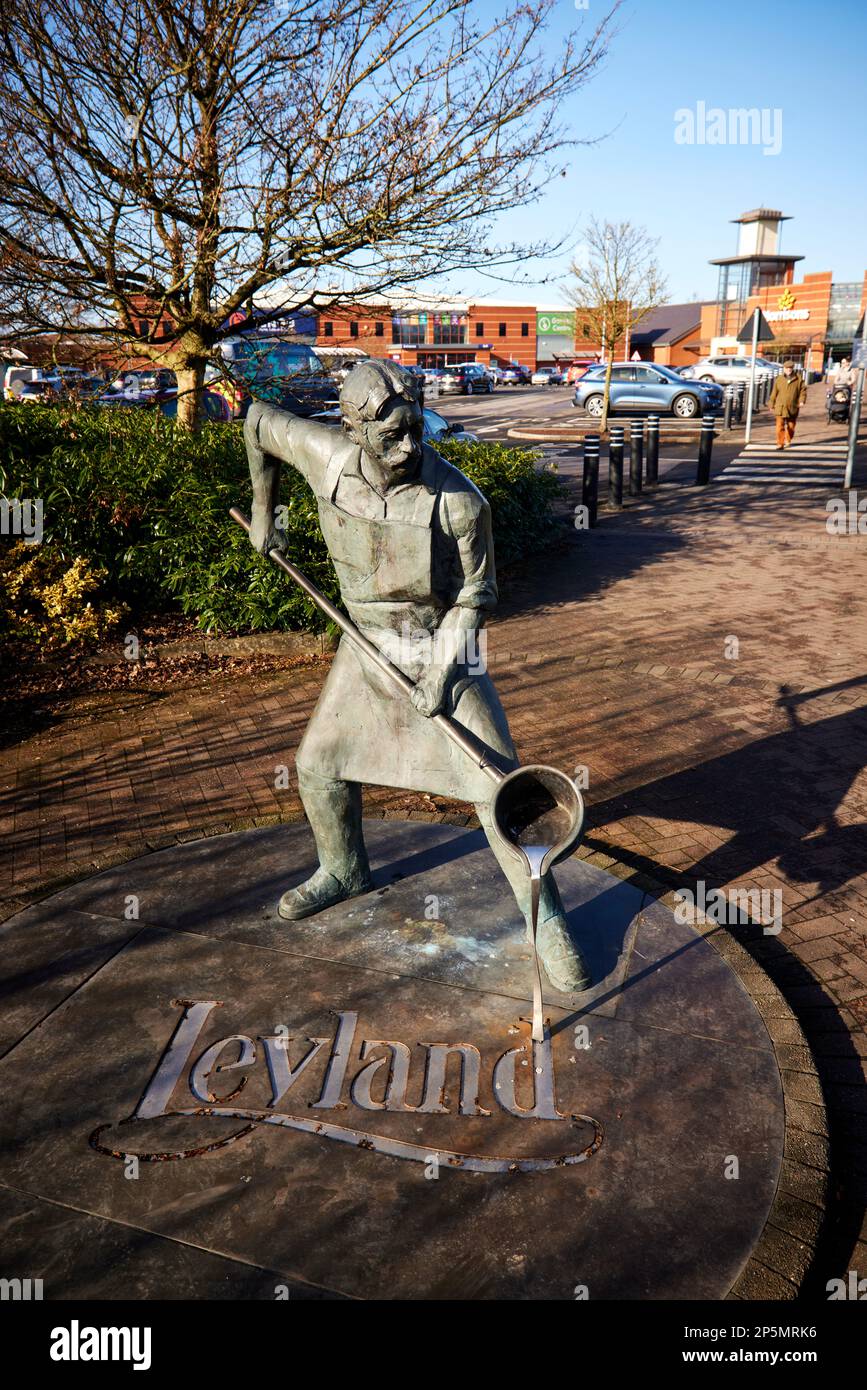 leyland Lancashire, Life size bronze statue Morrisons supermarket ...