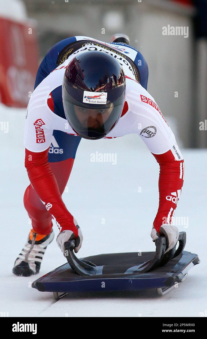British athlete Elizabeth Yarnold starts her first run during the women ...