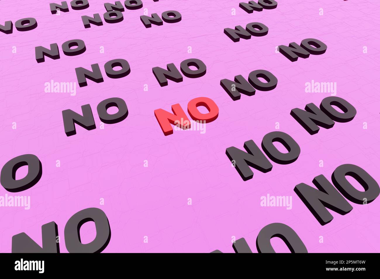 No symbol or nope marks on pink background 3d render. Say no or dont ...